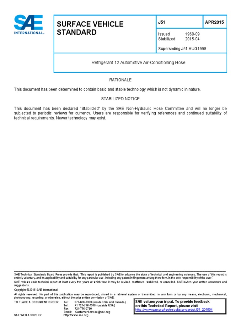 Sae J51-2015 | PDF | Pipe (Fluid Conveyance) | Pressure