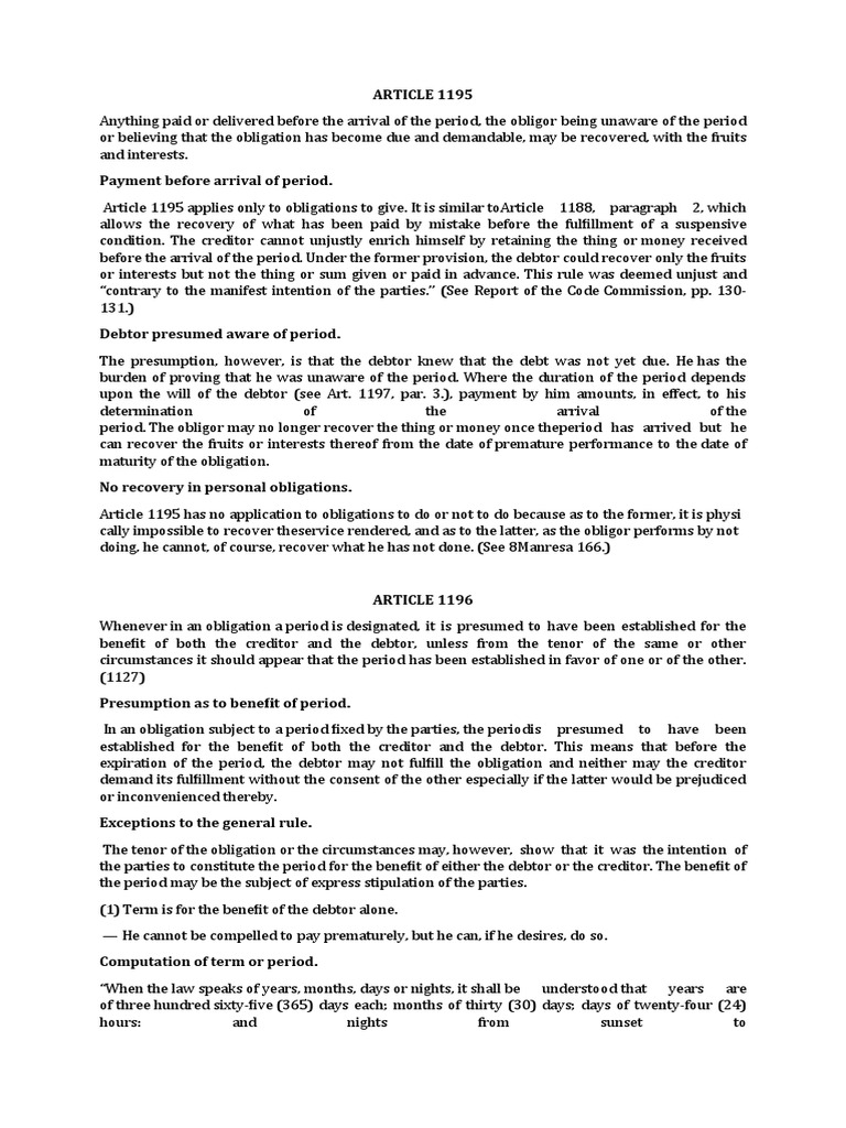 Article 1195-1198 | PDF | Guarantee | Social Institutions