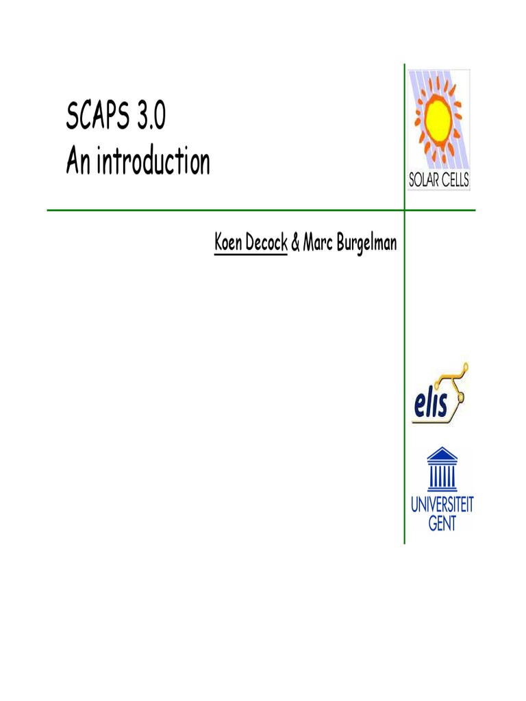 SCAPS Introduction PDF | PDF | Electromagnetism | Electrical Engineering