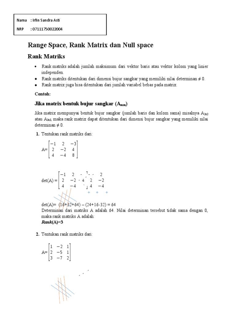 Rank dan Range Space Matriks | PDF