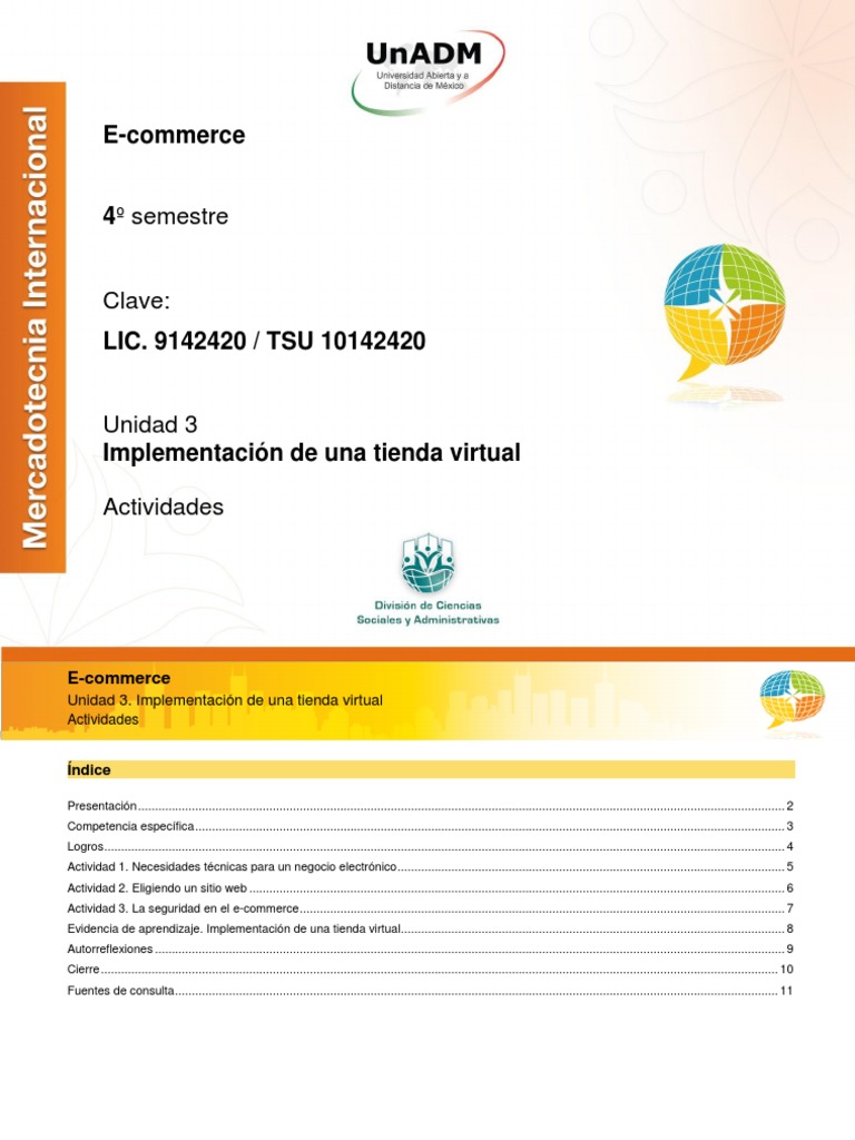 IECM U3 Actividades PDF | PDF | Comercio electrónico | Las compras en línea