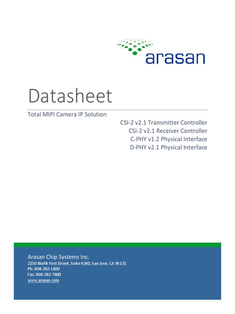 Total Mipi Camera Ip Solution Csi 2 V2 1 Pdf Network Packet System On A Chip