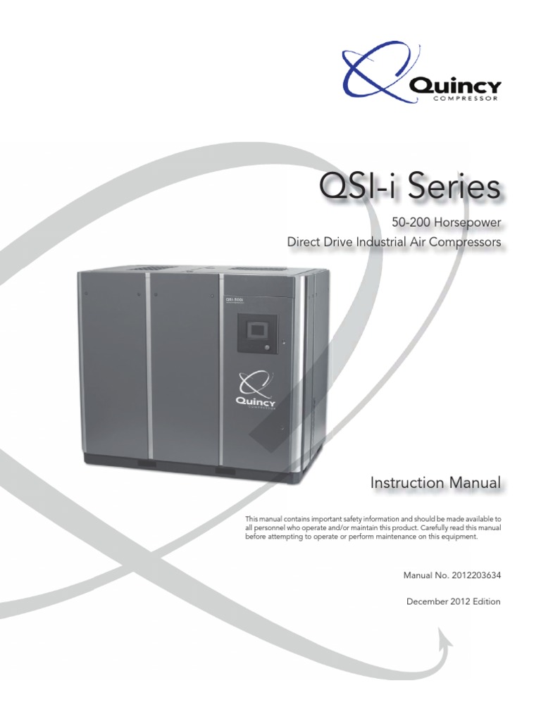 Quincy Qsi 50 200hp Instruction Manual | PDF | Valve | Switch