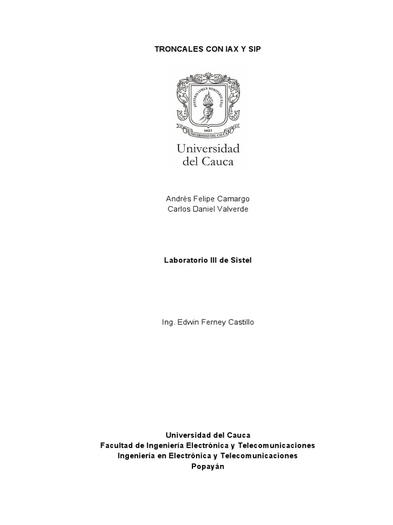 Práctica Sip Iax | PDF | protocolo de Iniciacion de Sesion | Voz sobre IP
