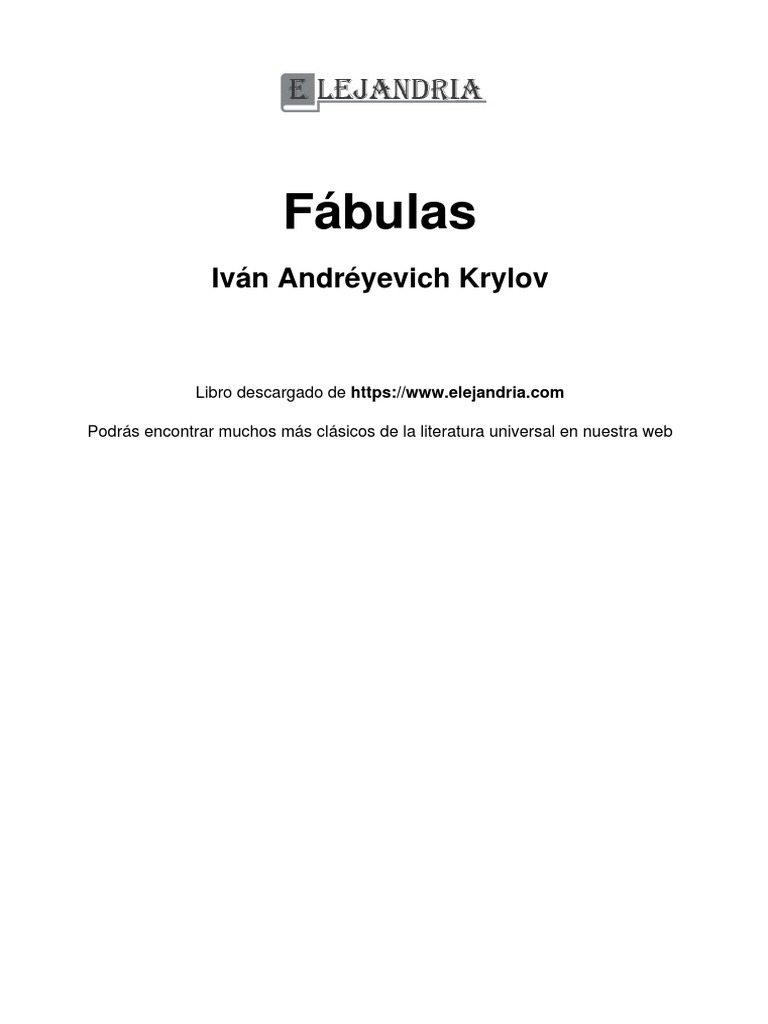 Fabulas-Ivan Andreyevich Krylov PDF | PDF | Fábula