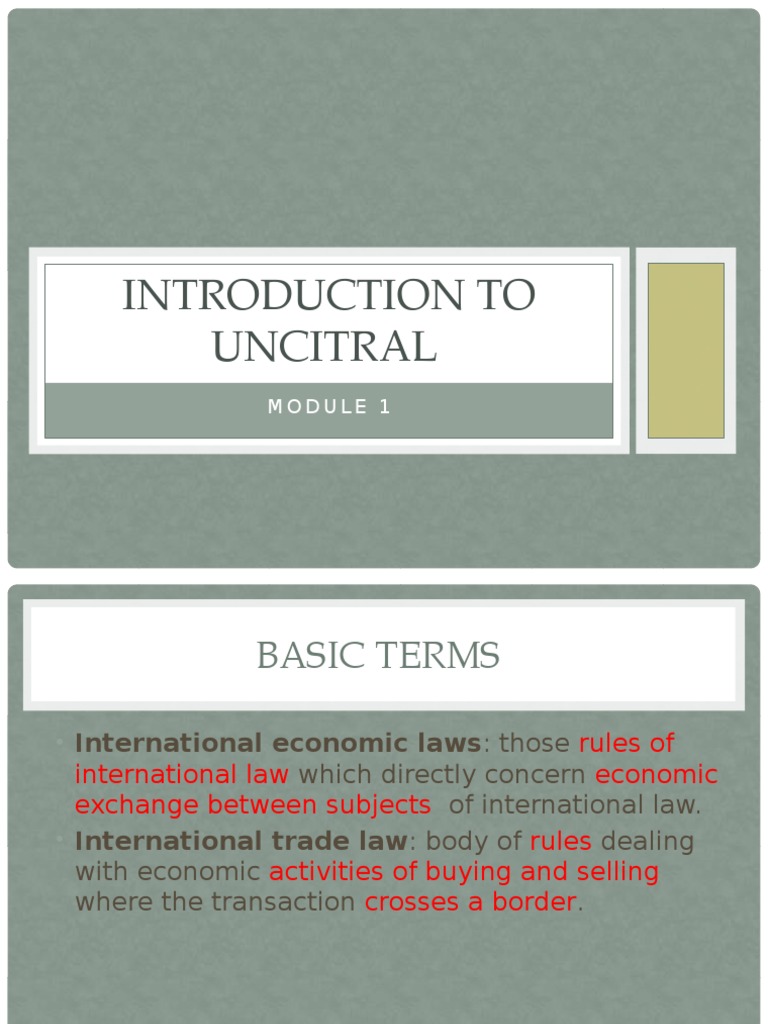 Introduction To UNCITRAL | PDF | International Law | Government