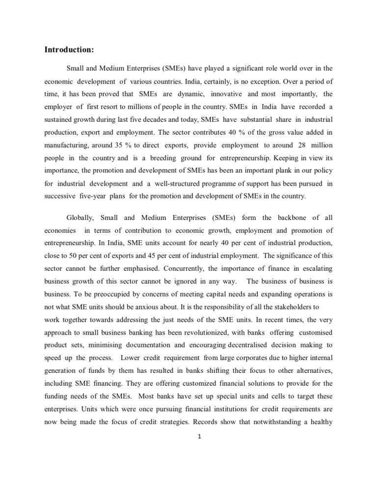 Sme Report | PDF | Small And Medium Sized Enterprises | Credit