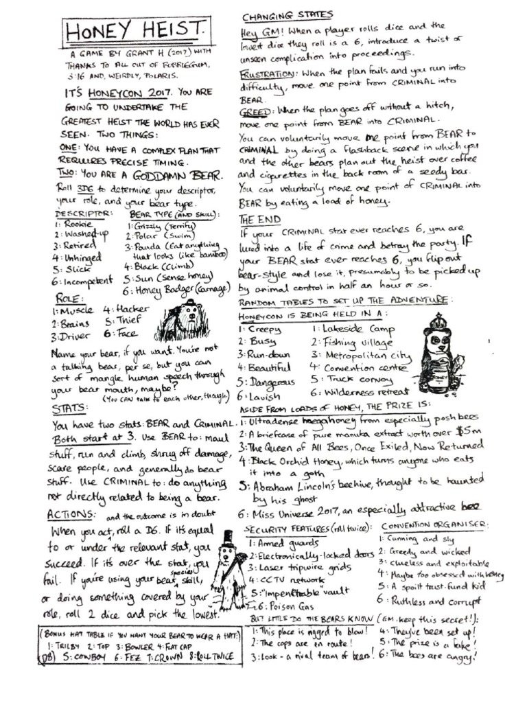 Honey Heist (Print-Friendly) | PDF