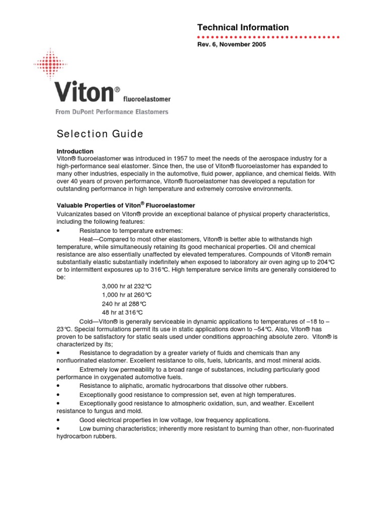 Viton Select Guide | PDF | Fluorine | Polymers
