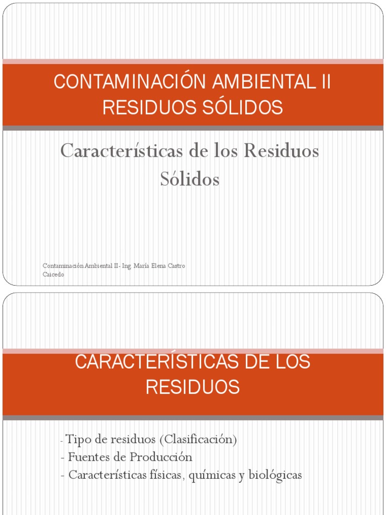 Características de Los Residuos Sólidos | PDF | El plastico | Residuos