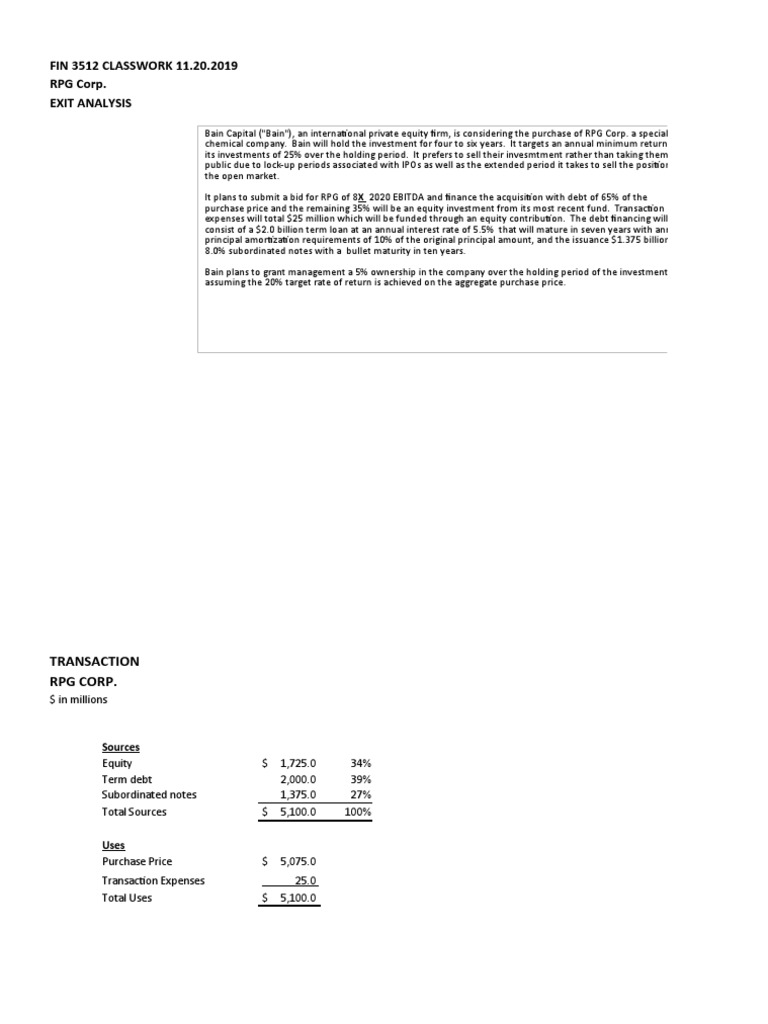 PE Exit Analysis | PDF | Debt | Financial Economics