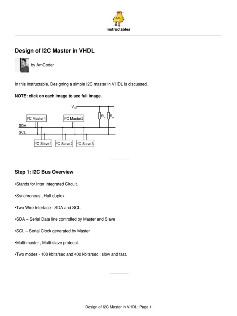 Design of I2C Protocol in VHDL PDF | PDF | Vhdl | Electronic Design