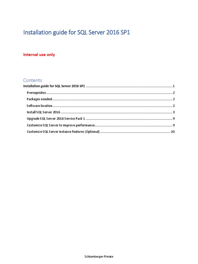 Installation Guide Fo SQL Server 2016 | PDF | Microsoft Sql Server ...