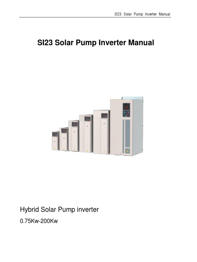 Si23 Solar Pump Inverter Manual | PDF | Power Inverter | Electric Motor