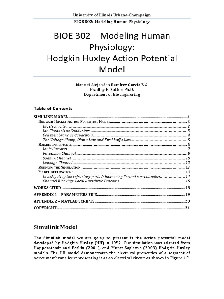 HH Model Documentation PDF | PDF | Depolarization | Volt