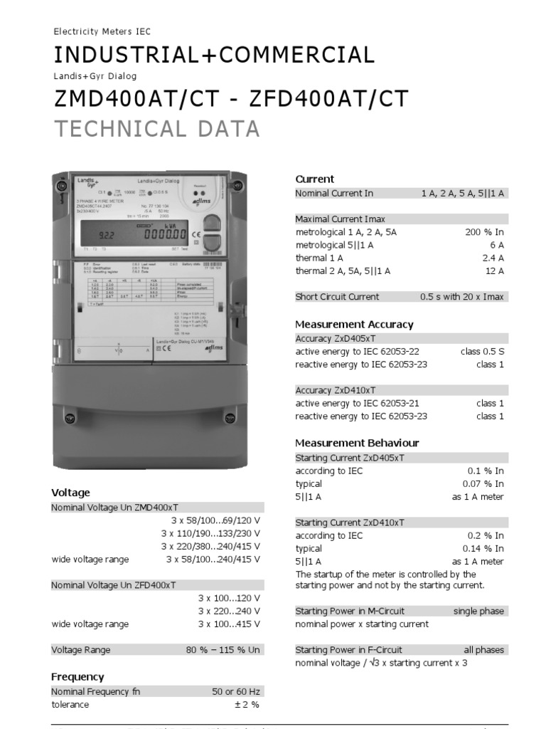 ZMD400AT/CT Technical Specifications | PDF | Alternating Current ...