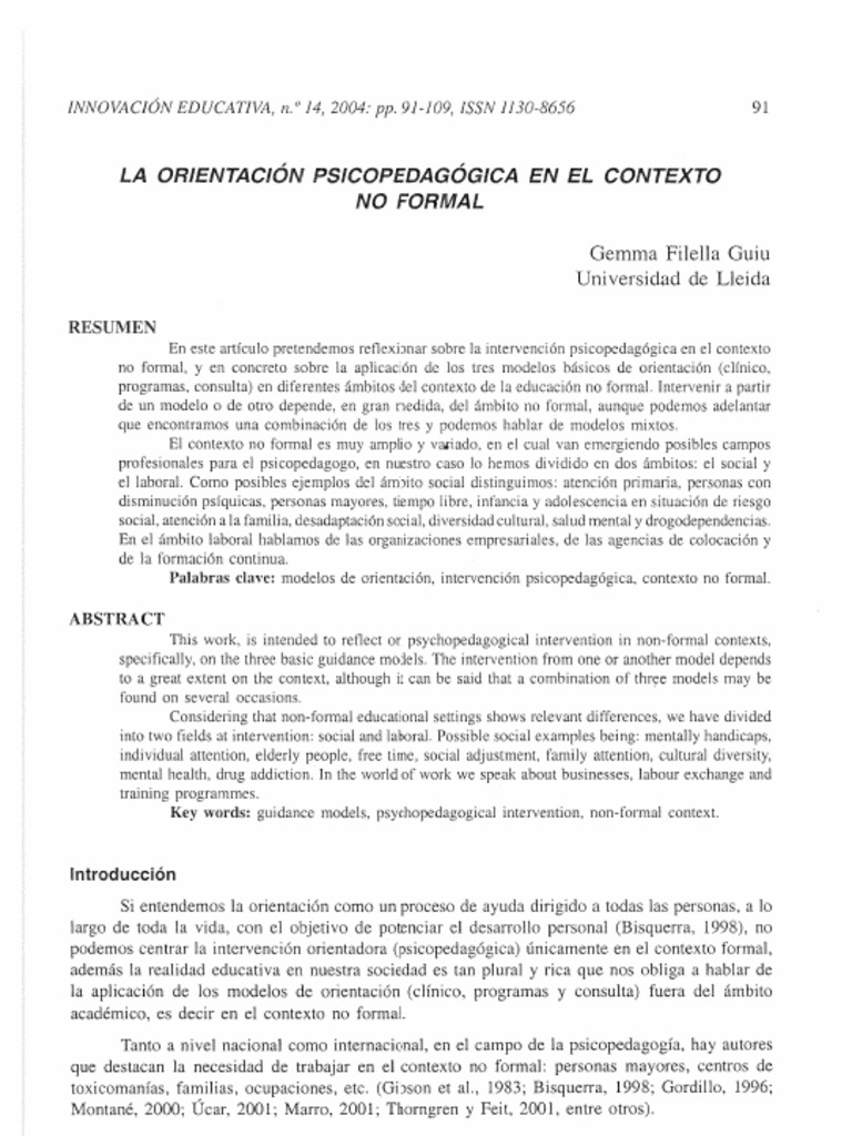Contexto No Formal PDF | PDF