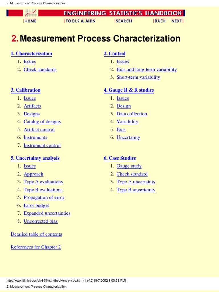 Measurement Process Characterization | PDF