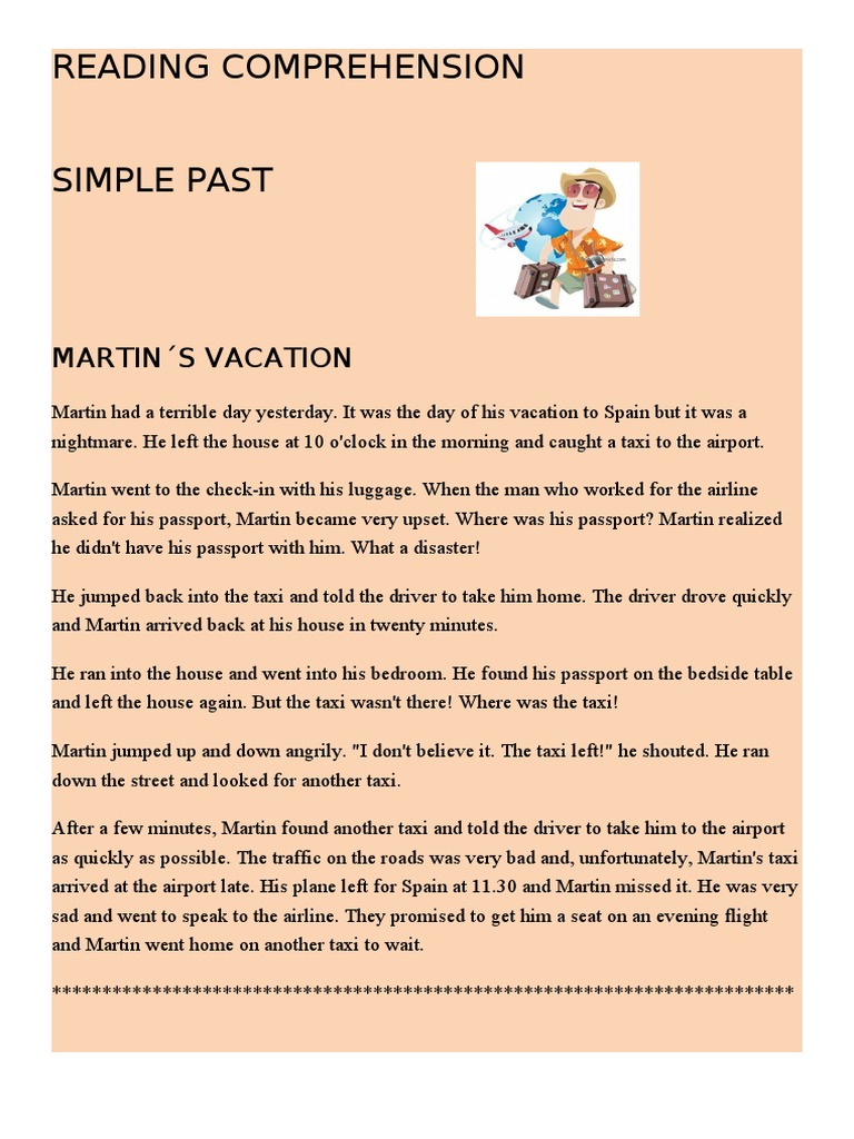 Simple Past Reading Comprehension | PDF | Language Mechanics | Onomastics