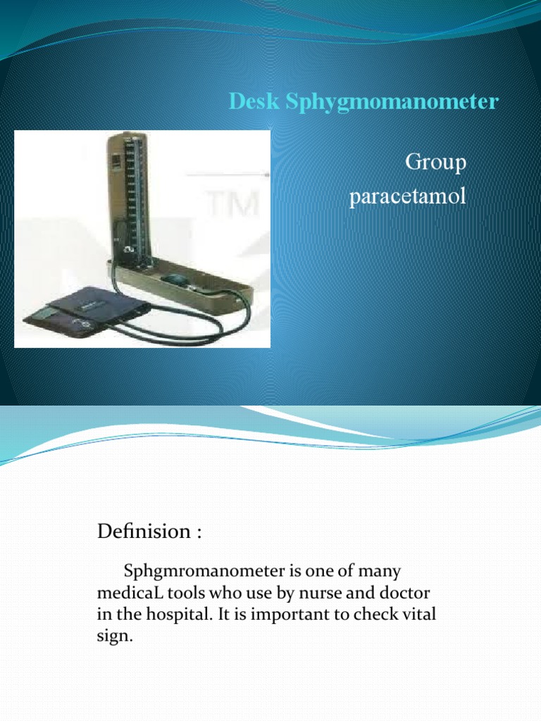 Desk Sphygmomanometer: Group Paracetamol | PDF | Wellness