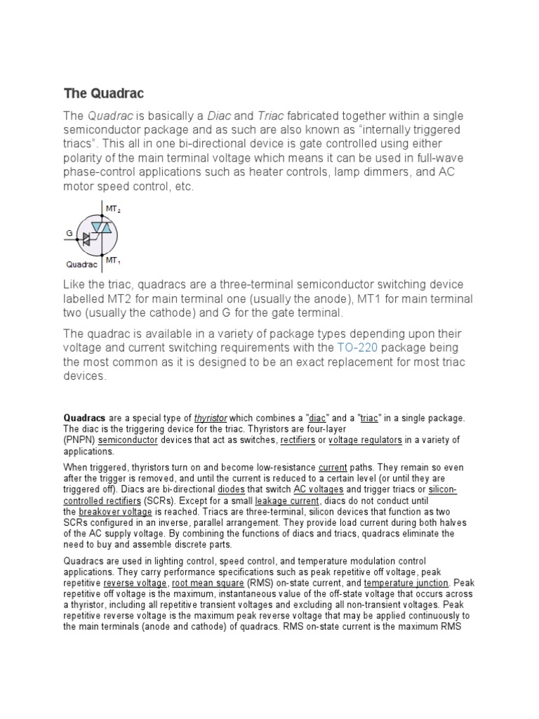 Quadrac | PDF | Power Electronics | Electricity