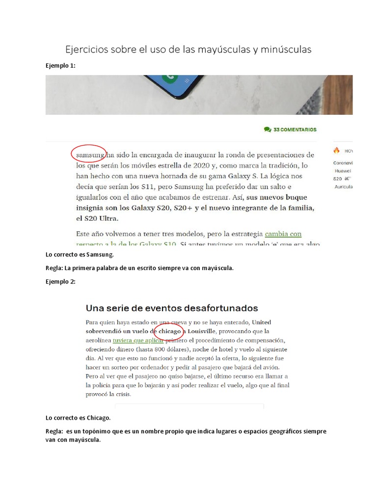Reglas Mayusculas | PDF