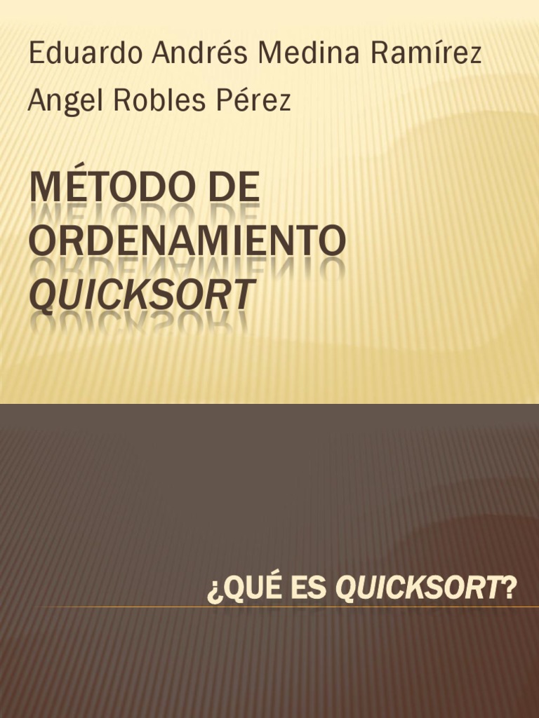 Metodo De Ordenamiento Quicksort Pdf Programación De Computadoras Lógica Matemática