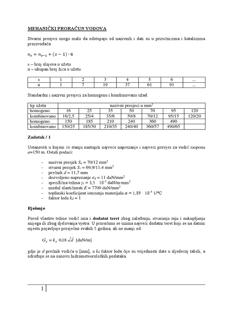 Mehanicki Proracun Vodova - Zadaci - I+II Sedmica PDF | PDF