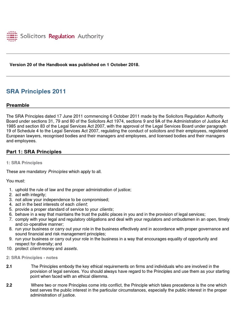 SRA Principles and Code of Conduct | PDF | Conflict Of Interest | Equal ...