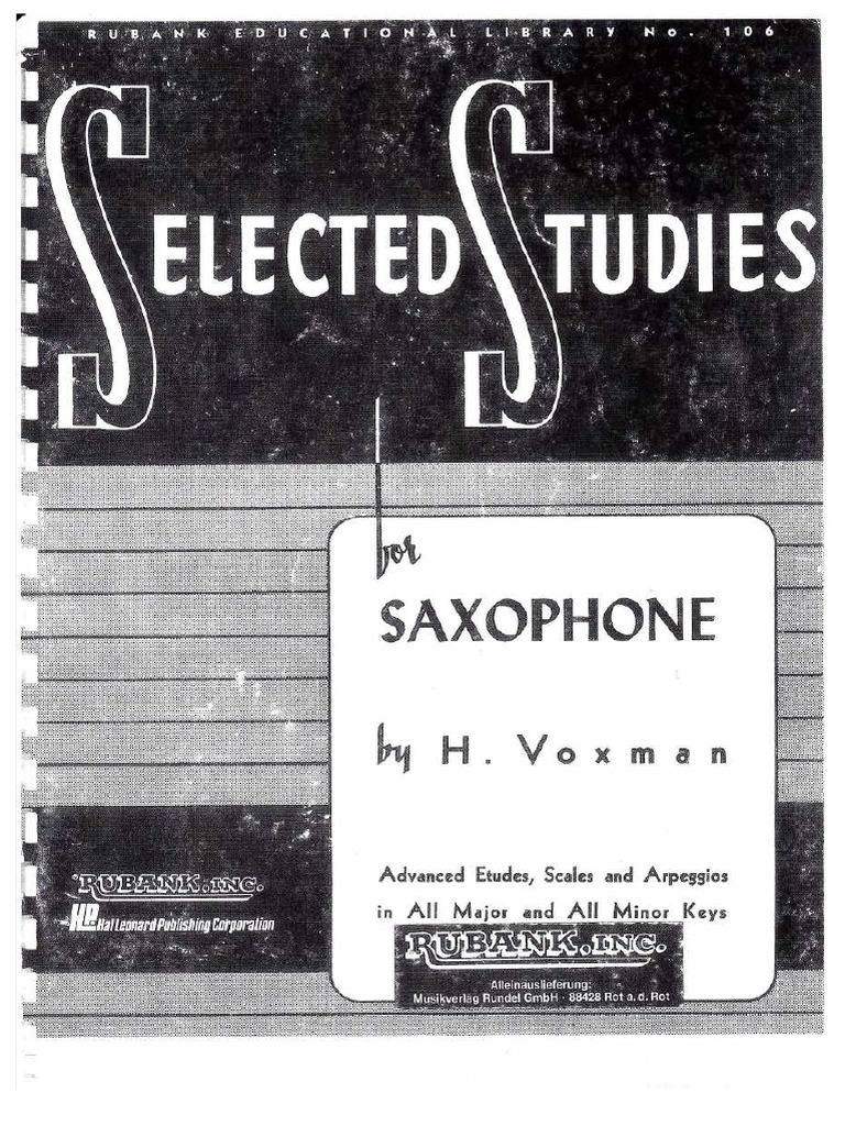 Voxman H Selected Studies For Saxophonepdf PDF | PDF