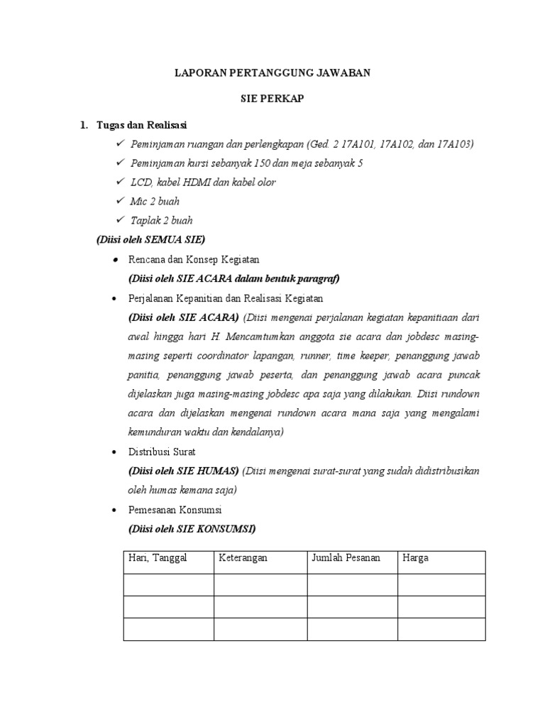 Format LPJ Perkap | PDF