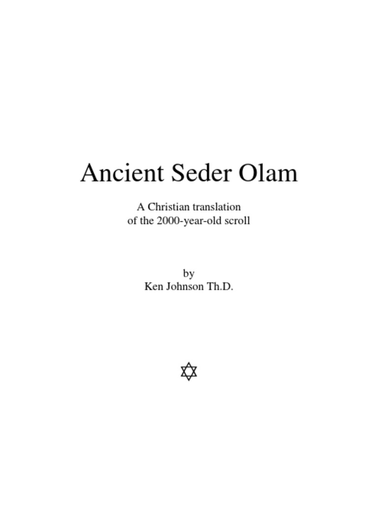 Ancient Seder Olam: A Christian Translation of The 2000-Year-Old Scroll ...