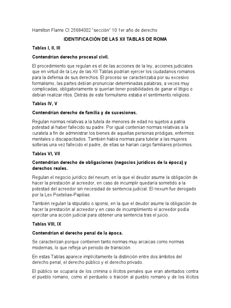 Las XII Tablas de Roma: Derecho y Sociedad | PDF | Virtud | Principios ...