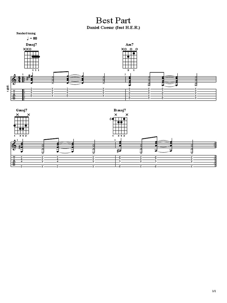 Best Part Guitar Chords Guide | PDF