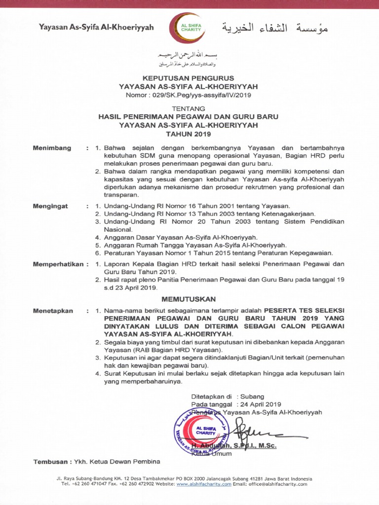 Sk Pengumuman Kelulusan Pdf