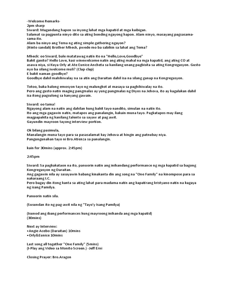 Welcome Remarks | PDF