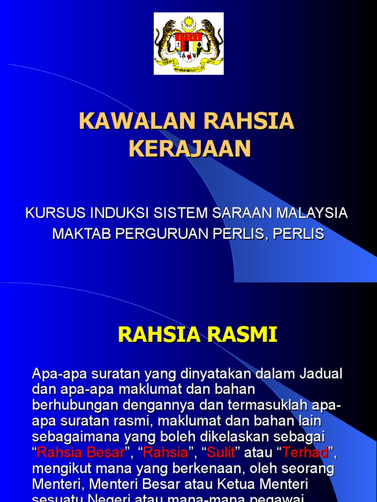 Kawalan Rahsia Kerajaan 1 | PDF