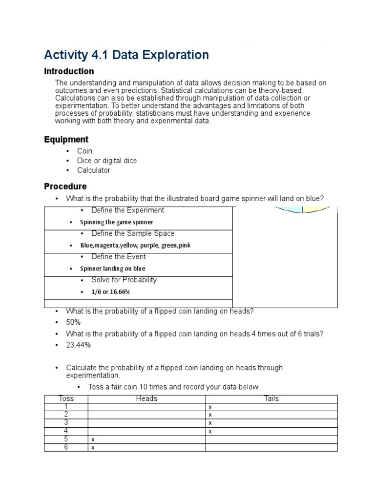 Probability Analysis in Data Exploration | PDF | Probability | Experiment