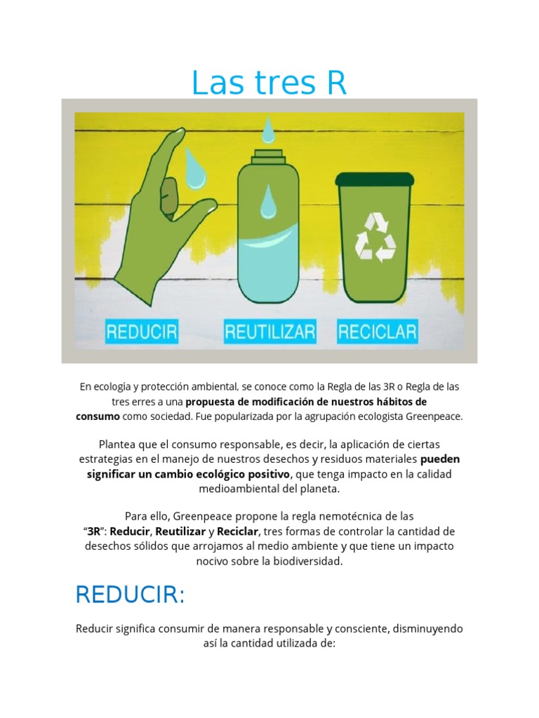 Las Tres R | PDF | Reciclaje | Residuos