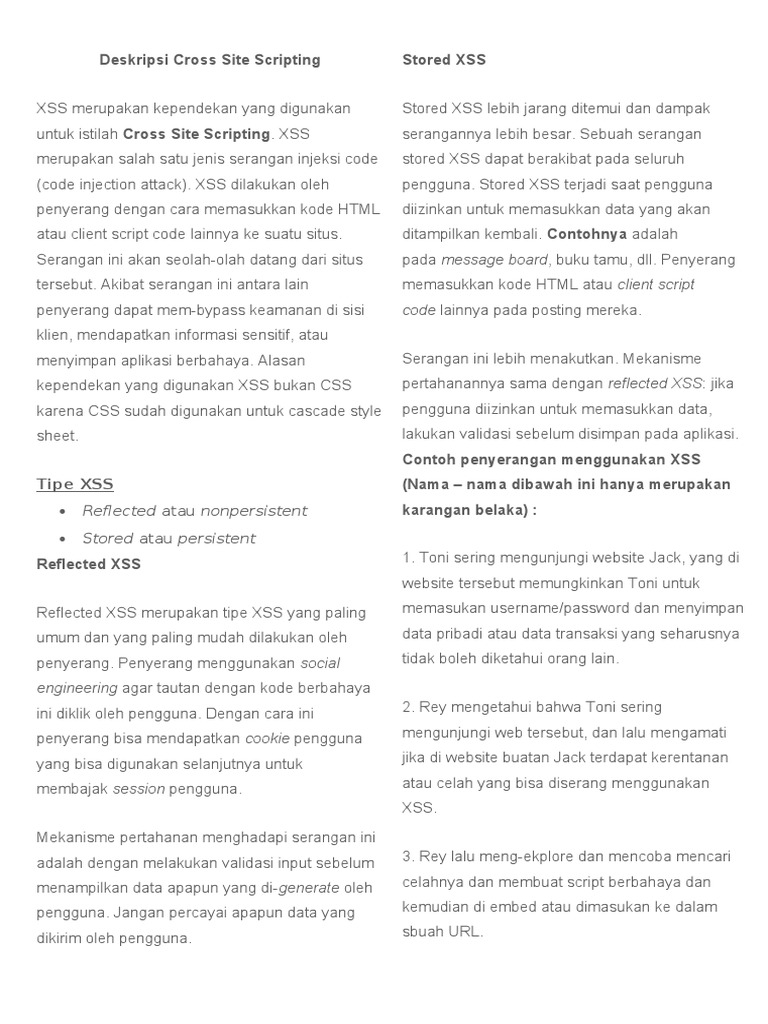 Deskripsi Cross Site Scripting | PDF