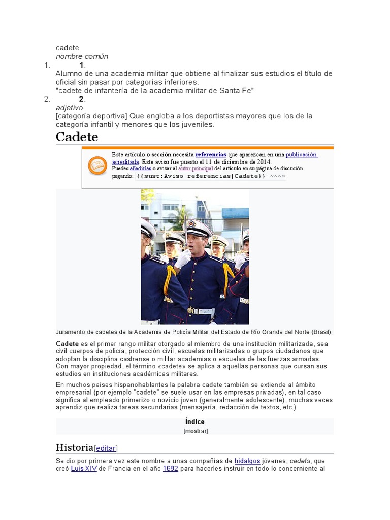 Cadete | PDF | Cadete | Organización militar