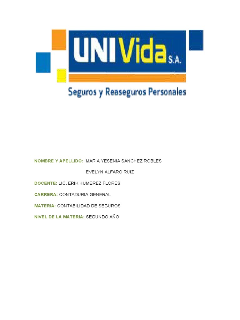 Seguros y Coberturas de UNIVida S.A. | PDF | Póliza de seguros | Seguro