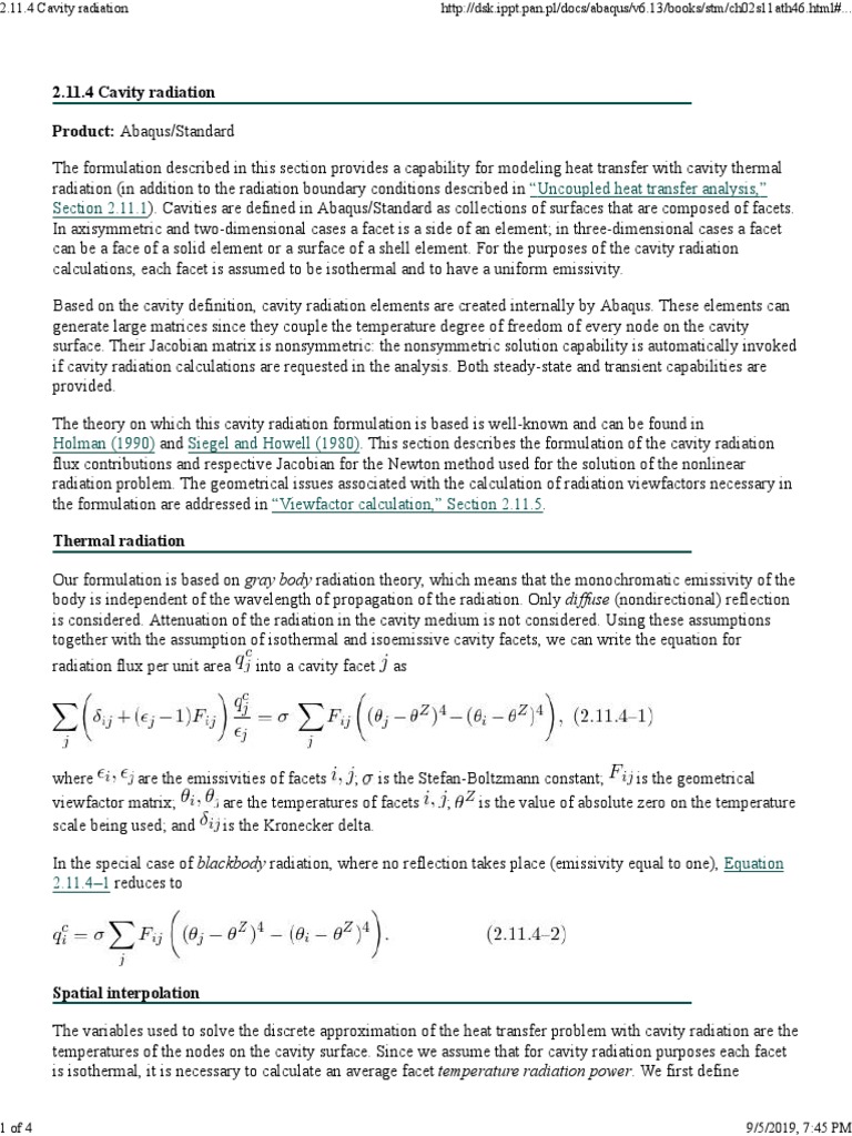 Abaqus Theory Guide (6 | PDF | Heat Transfer | Temperature