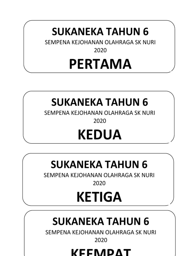 Hadiah dan Tagging Sukaneka SK Nuri | PDF | Olahraga & Rekreasi