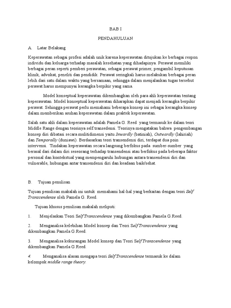 Teori Model Pamela G Reed | PDF
