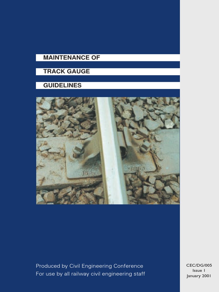 Maintenance of Track Gauge Guidelines 1999 PDF | PDF | Track (Rail ...