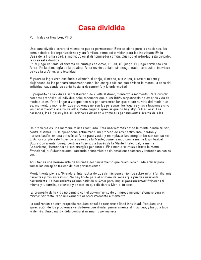 Casa Dividida | PDF | Amor | Mente