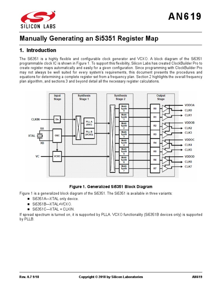 Manually Generating An Si5351 Register Map - AN619 | PDF | Electrical ...