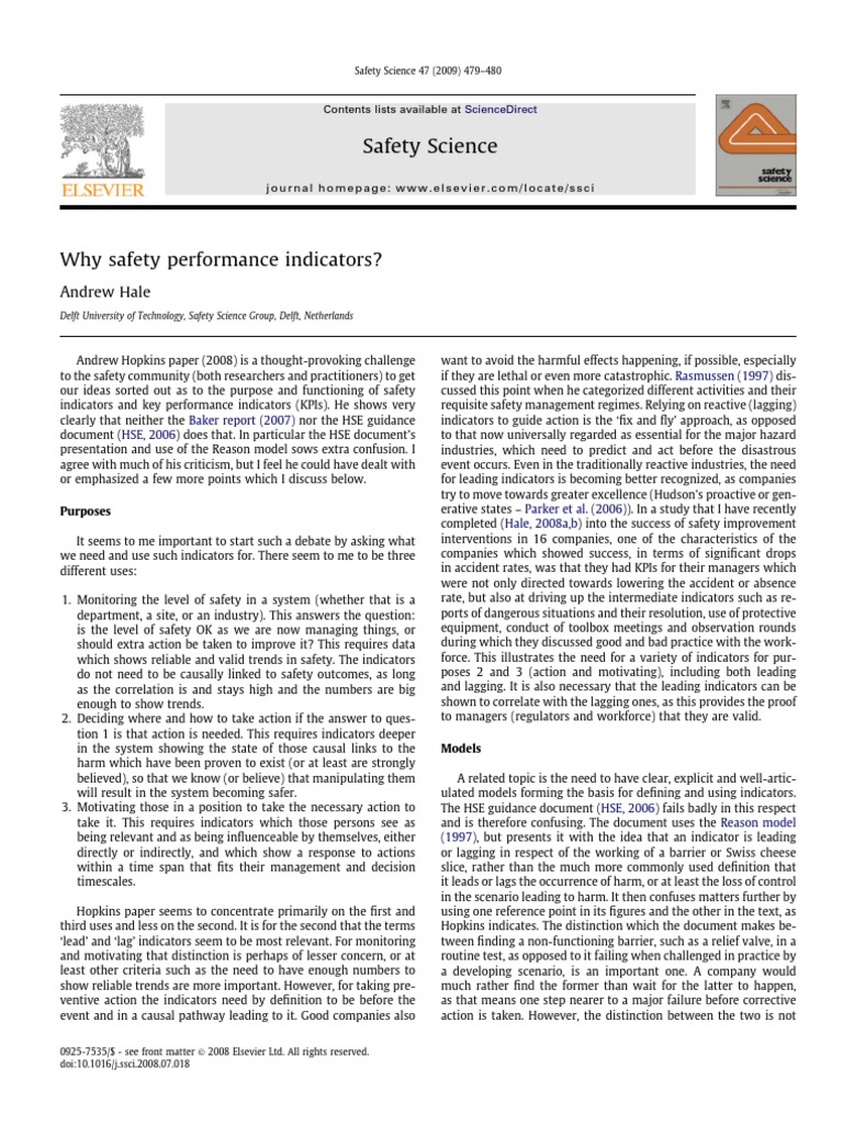 Understanding Safety Performance Indicators | PDF | Safety | Causality