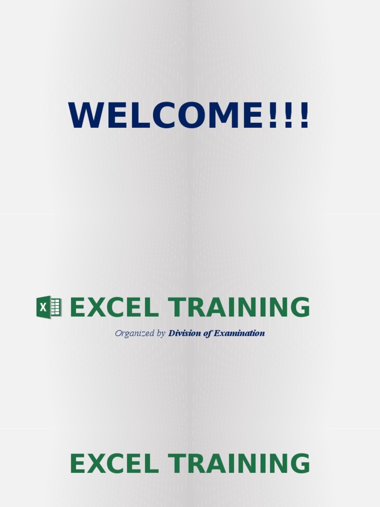 Excel Training | PDF | Microsoft Excel | Comma Separated Values